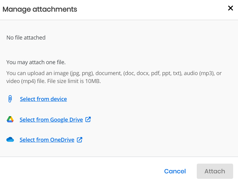 Attach a File to an Assignment
