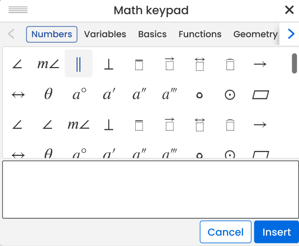 Math Assessment Keypad